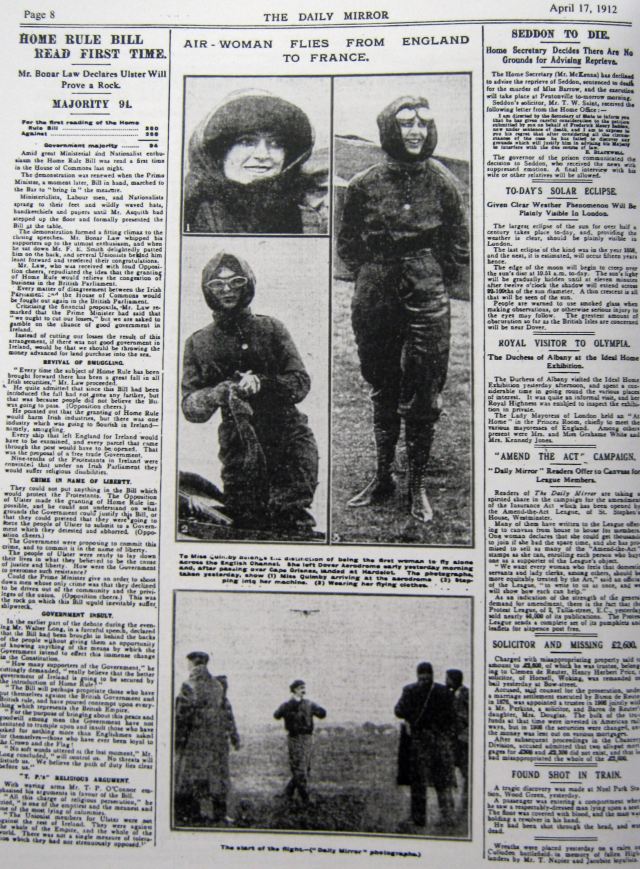 Harriet Quimby – the First Woman to Fly the Channel | The Dover Historian